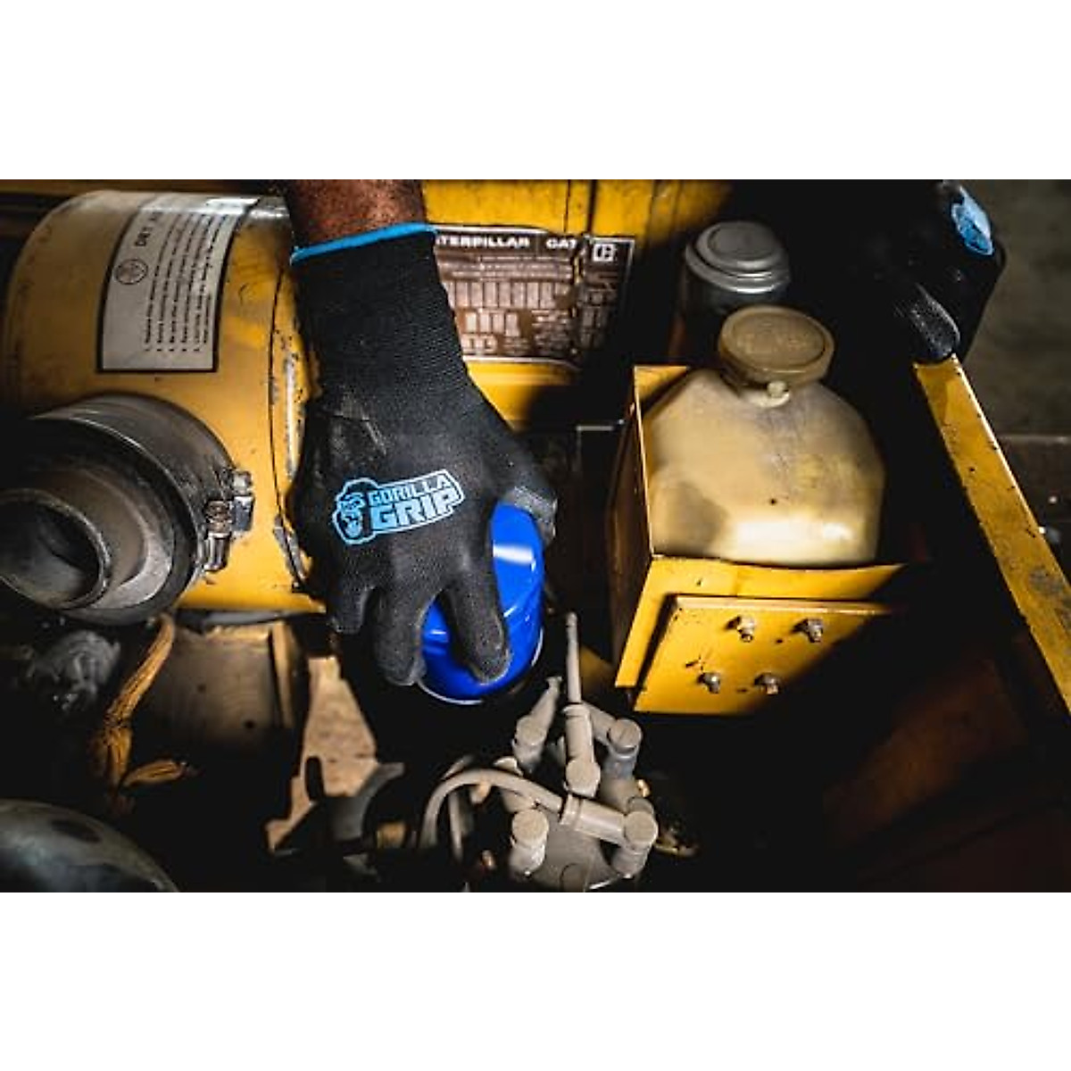 Gorilla Grip Gloves, Max Grip, All Purpose Work Gloves, Slip Resistant, Nylon Shell, Large, 10 Pairs