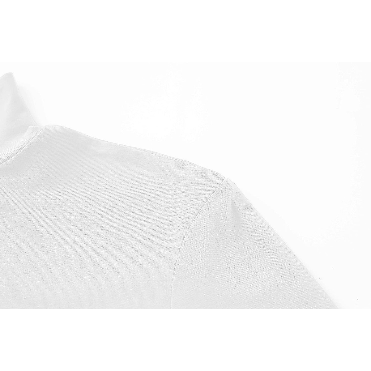 Kindcall Lightweight Mock Turtleneck Crop Tops Long Sleeve Casual Base Layer for Women or Teen Girls (White, Large)