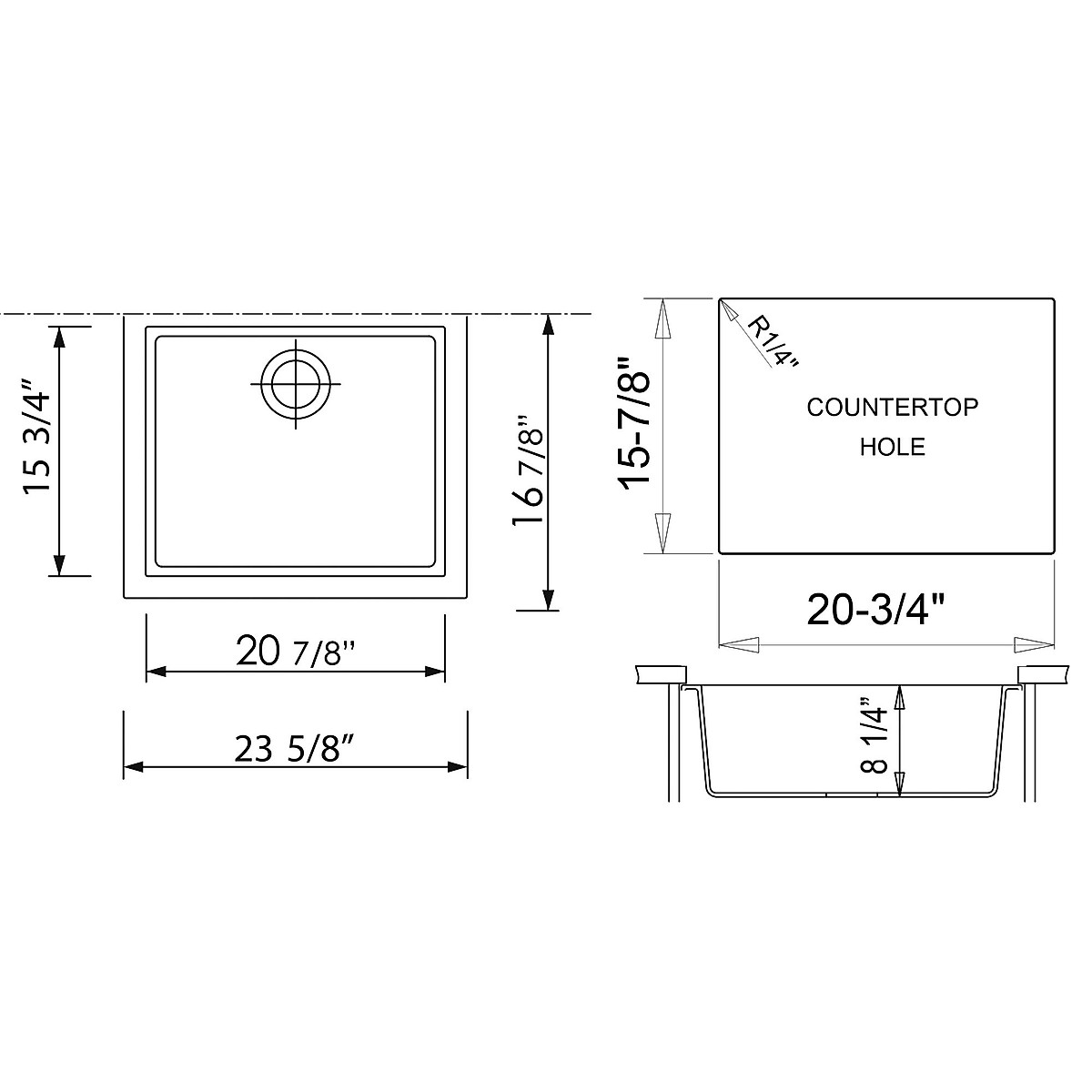 ALFI brand AB2420UM-C Kitchen Sink, Chocolate