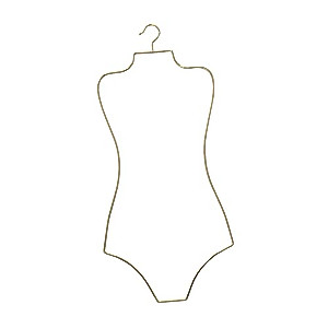 Generic Wire Body Shape Display Hanger, Dress Wardrobe Organizer Bathing Suit Coat Metal Rack for Kids Unisex Store Accessories Bedroom , Aureate