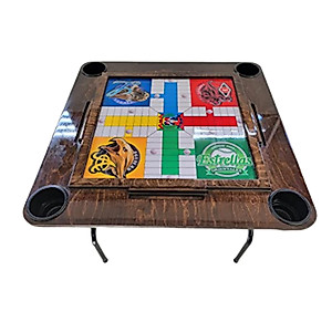 The Kitchen Zone Mesa de Domino con parchís Dominicano - Anti-scrash and Water-Resistant(Legs Included)