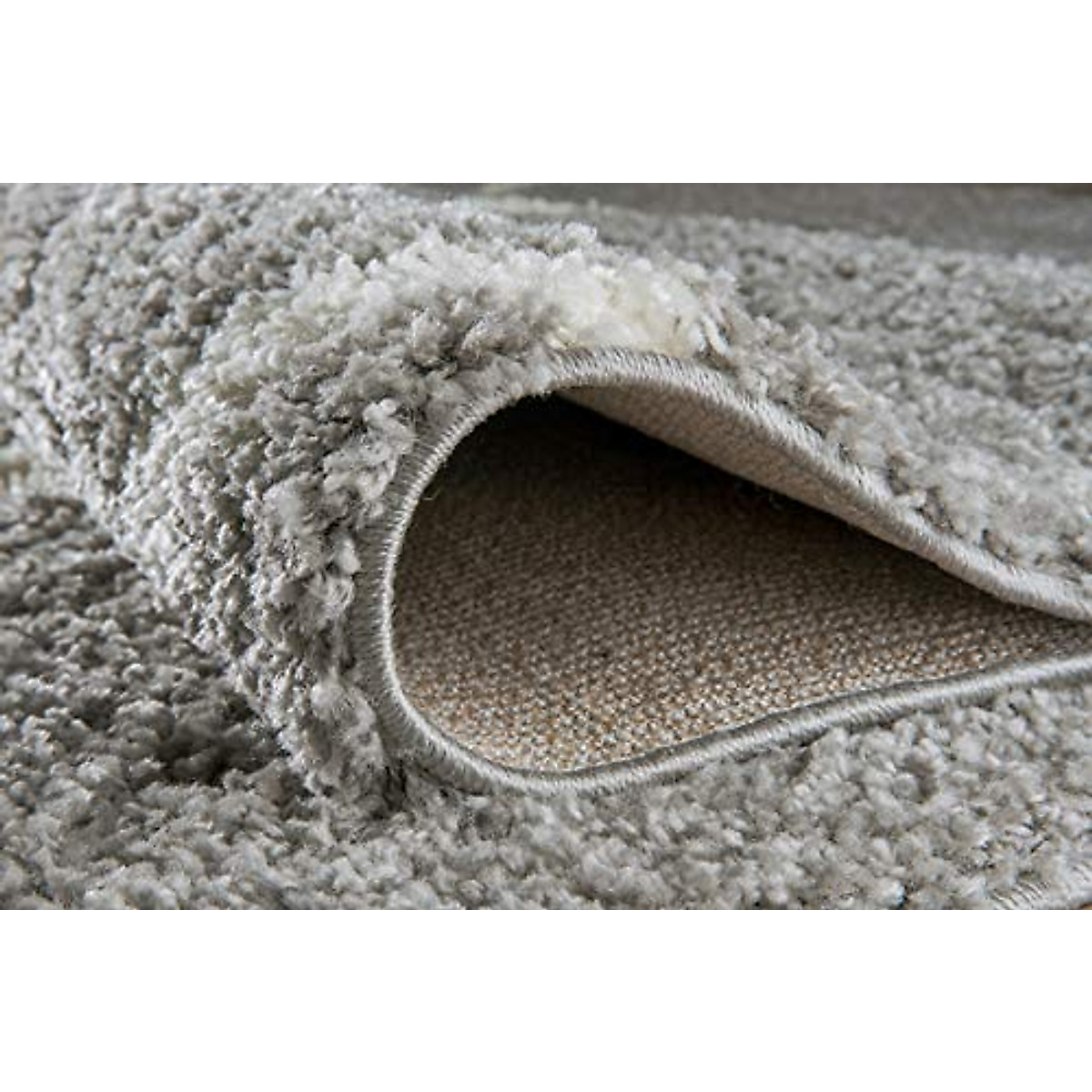 Cozy Contemporary Scroll L.Grey-White 3'3" X 5' Indoor Shag Area Rug