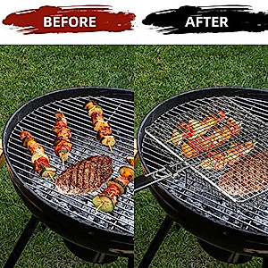 CEBERVICE Grill Basket Extra Large, SUS304 Food Safe Stainless Steel, Portable Folding BBQ Outdoor Camping Grilling Rack for Fish, Vegetables, Shrimp, Barbeque Griller Cooking Accessories, Grilling Gifts for Men, Dad, Father, Husband