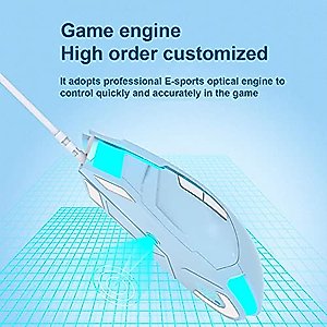 FELICON RGB Lightweight Gaming Mouse, Programmable 7 Buttons, Ergonomic LED Backlit USB Gamer Mice Computer Laptop PC,Compatible with Windows Mac OS Linux(Blue)