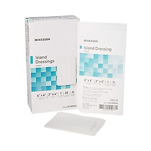 McKesson Island Dressing, Sterile, Polypropylene/Rayon, 4 in x 6 in, 25 Count, 1 Pack