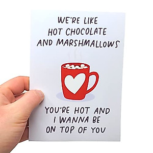 Sleazy Greetings Funny Birthday Card For Boyfriend | Anniversary Cards For Husband | Funny Valentine's Day Card | Naughty Card For Him Her | Hot Chocolate and Marshmallows Card