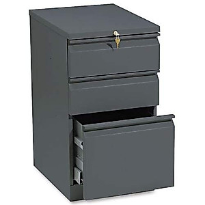 HON 33720RS 19-7/8-Inch Efficiencies Mobile Pedestal File with 1 File and 2 Box Drawers, Charcoal