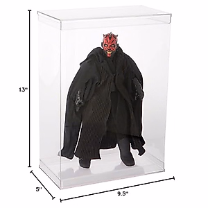 DollSafe Deluxe Clear Folding Display Case with Acrylic Top and Base for 11-12 inch Dolls or Action Figures, 9.5" W x 5" D x 13" H, Pack of 5