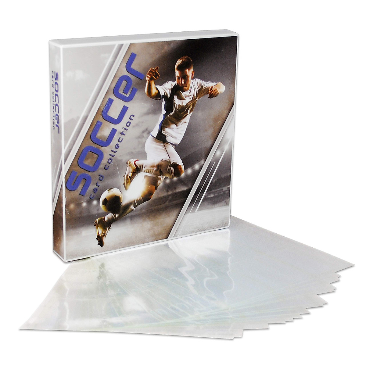 Soccer Card Binder For Trading Cards - Case Comes With 10 Platinum Series Trading Card Pages - Additional Pages Can Be Added - UniKeep Branded Binder is Fully Enclosed to Keep Cards Clean and Secure