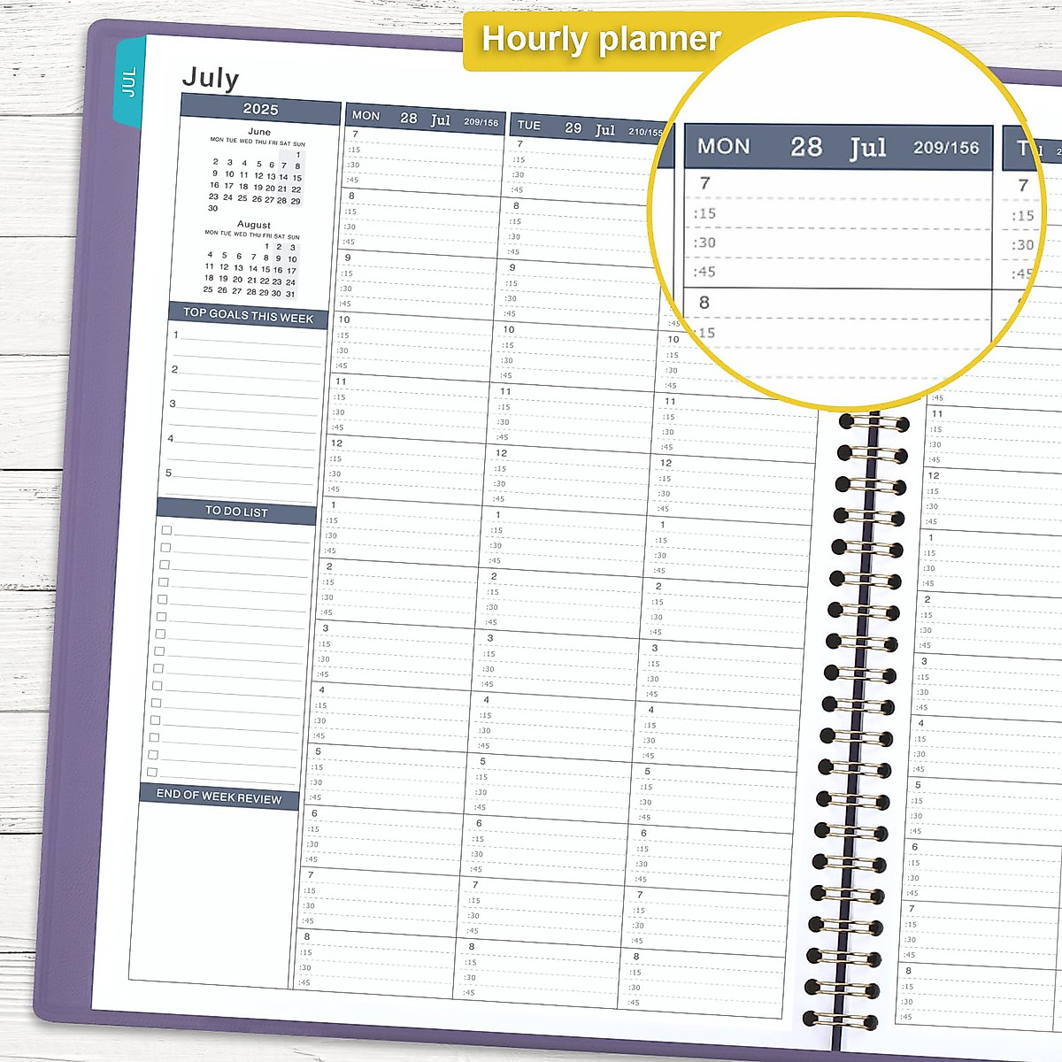 2023 Appointment Book - Weekly Appointment Book 2023, January - December 2023, Hourly Planner with Tabs, 15 Minutes, 8.26"x 10.7", Wirebound - Purple