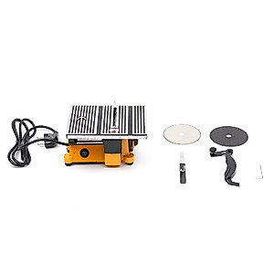 4 Inch Mini Table Saw, 90W Hobby Craft Saw Bench Top Cutting Miter Saw, 4500Rpm DIY Handmade Woodworking Metal Ceramic Glass Cutter with 3 Pieces Blades