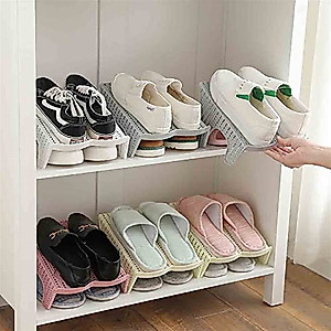 KNFUT Shoe Slots, Shoe Slots Plastic Space Saver Holder Shoes Box Organizer Storage Footwear Space Saving Cabinet Closet Shoe Rack (Color : Yellow)