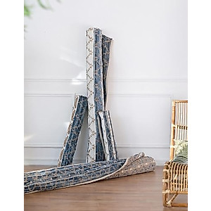 CC Home Furnishings Diamond Shuttle Weave Durrie Denim Area Throw Rug - 2.5' x 4' - Blue and White