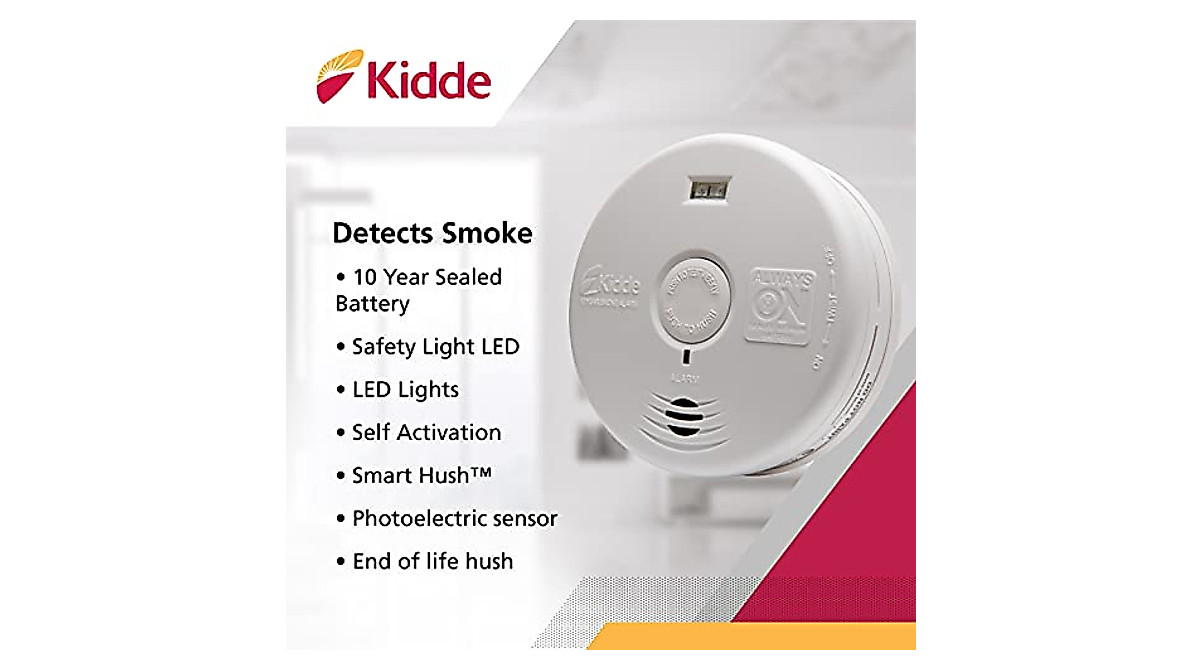 Kidde Smoke Detector with Safety Light for Deaf Users