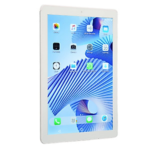 ANGGREK 10.1 Inch Tablet, 4GB RAM 64GB ROM, 1920x1200 HD Display, Dual Card Dual Standby, Dual Camera, 5000mAh Battery, 10 OS, Silver (US Plug)