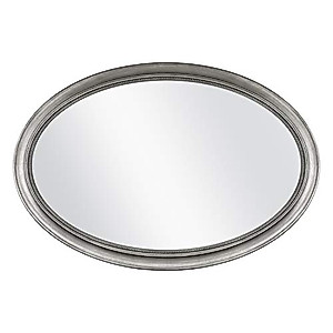 MCS Beaded Oval Mirror, 21 x 31 in, Pewter