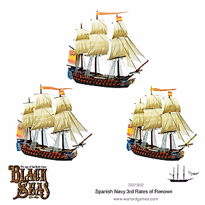 Warlord Black Seas The Age of Sail Spanish Navy 3rd Rates of Renown for Black Seas Table Top Ship Combat Battle War Game 792013002