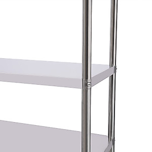 5 Tiers Heavy Duty Stainless Steel Shelving Unit, Stainless Steel Rack Shelving Garage or Bakers Rack Kitchen Shelving Chrome Shelves for Garage Kitchen Living Room, 47"x18.5"x71"