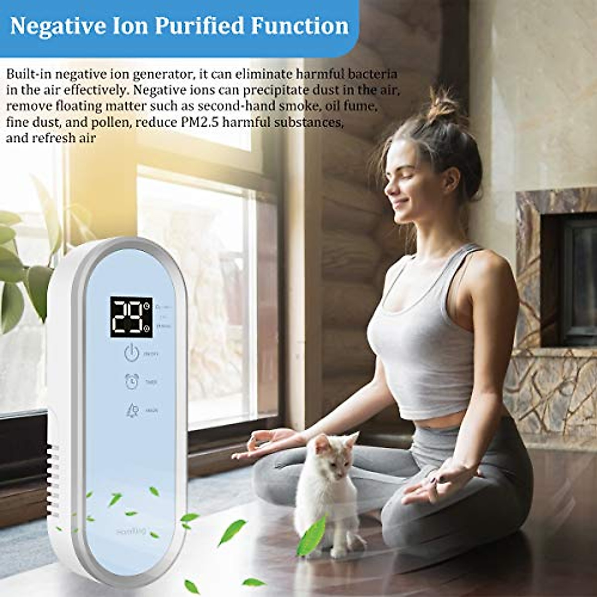 HomRing Air Purifier for Home, Anion Air Cleaner Fresh Cleanse Wall Air Purify Deodorizer for ets Odor Smokers Toilet Wardrobe Bathroom Cabinet Kitchen (Blue)