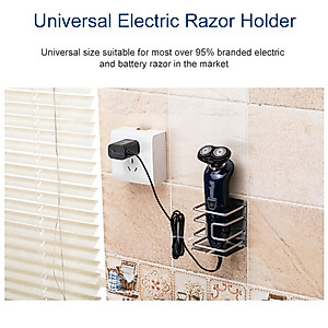 BelleJoomu Electric Razor Holder Wall Mounted Wall Mounted Rack with 3M Self-Adhesive 304 Stainless Steel Space-Saving Bathroom Organizer for Shavers | Durable & Multi-Functional