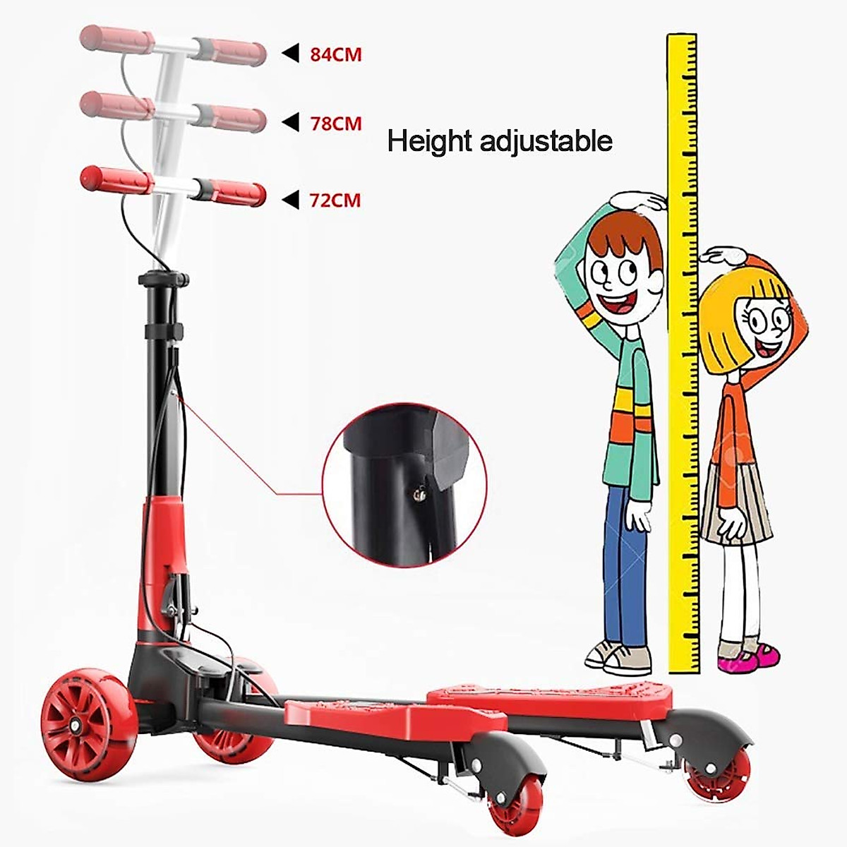 Ygqtbc Scooter for Kids, Kick Scooter with 3 Wheel Scooter for Toddlers Girls & Boys, Safe Lean to Steer with PU Flashing Wheels for Foldable, Adjustable Handles & Lightweight Construction