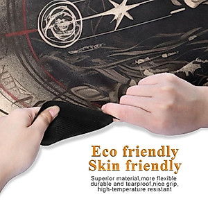 GOODOLD Satanic Circle Yoga Mat, 71 x 26 Inch Non-slip Yoga Mats Folding Travel Exercise Mat Indoor Outdoor Gym Pilates with Storage Bag for Women Men