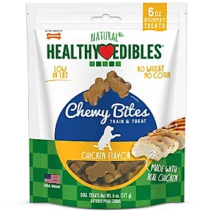 Nylabone Healthy Edibles Chewy Bites Dog Training Treats Chicken 6 oz.