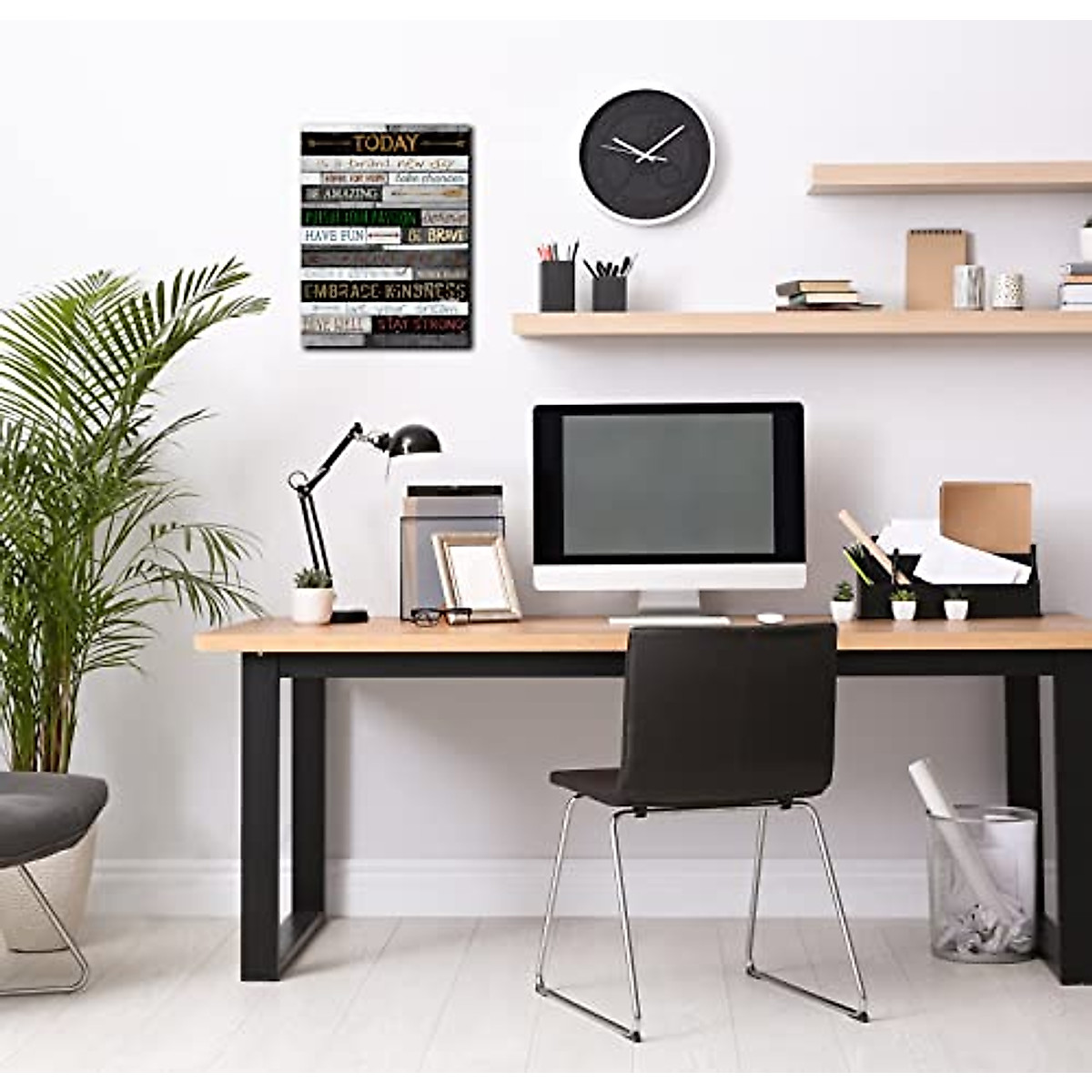 ZHAOSHOP Black and White Wall Art - Motivational Wall Art for Office - Inspirational Wall Decor for Bedroom 16" W x 12" H Stretched and Framed Ready to Hang