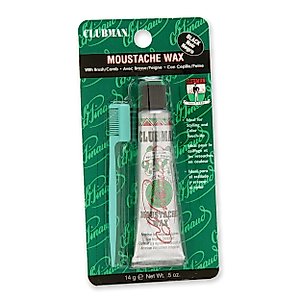Clubman Moustache Wax Hang Pack - Black, 0.5 oz