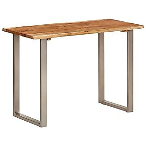 WHOPBXGAD Dining Table,Kitchen Tables, Wooden Dining Tables for Living Room, Dining Room, Bistro Tables,43.3"x19.7"x29.9" Solid Wood Acacia