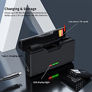 Matbc 1600mAh Replacement for Sony NP-BX1 Battery 2 Pack and 3-Channel Sony Cybershot Camera Charger Compatible with SonyZV-1, ZV-1 II,ZV-1F, DSC-RX100 III, DSC-RX100 IV, DSC-RX1, HX90V, HX80 Battery