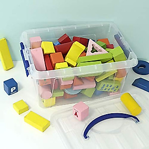 Rinboat 6 L Plastic Storage Bins, Clear, 2 Packs