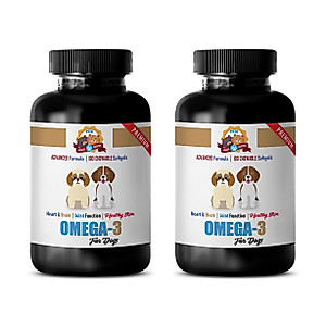 Dog Dry Skin Supplements - Omega 3 - Dog Chewy SOFTGELS - Skin Health - Joint Support - Heart Health - Dog Omega 3 Chews - 360 Softgels (2 Bottle)
