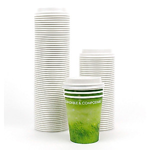 Yes!Fresh PS Polystyrene Flat Lid for 8 oz Paper Hot Cup, Diameter 80mm. (100 Count,White Lid)