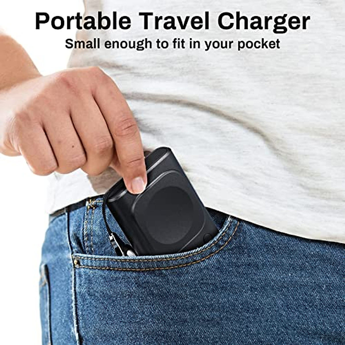 Watch Charger for Samsung, Portable Watch Charger 1800mAh Compatible with Samsung Galaxy Watch 6/6 Classic/5/5 Pro/4/4 Classic/3/Active 2, for Samsung Gear S3/Sport Watch Charger with Keychain