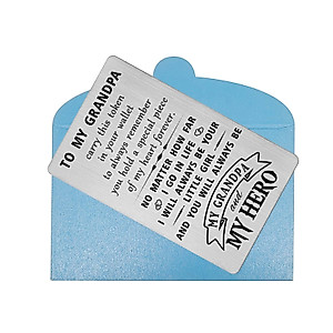 HYHYDHP Fathers Day Card for Grandpa from Granddaughter - Grandpa Birthday Wallet Card Gifts from Granddaughter - Grandfather Christmas Ideas