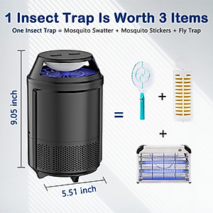 Fly Trap Indoor Non-Zapper Mosquito Trap 2 Modes Insect Traps Indoor Plug in Gnat, Fruit Fly, Bug Catcher for House with 4 Sticky Glue Boards