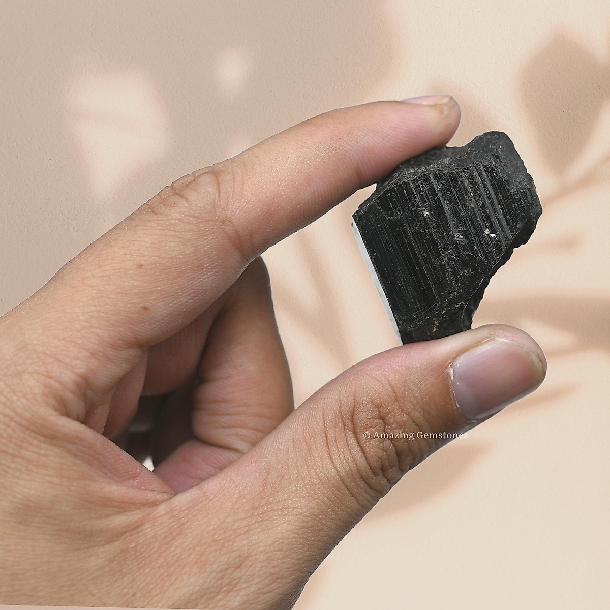 2 Pieces Black Tourmaline Raw Crystals and Healing Stones, Natural Rocks for Tumbling and DIY Raw Stones and Crystals