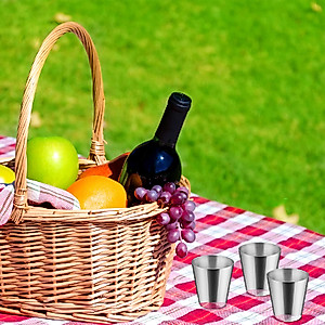 100 Pcs Stainless Steel Shot Glasses Stainless Steel Shot Cups, 1 Ounce Unbreakable Metal Shot Glasses Silver Reusable Drinking Shot Glass for Camping Travel Coffee Tea Whiskey Liquor Barware Gift