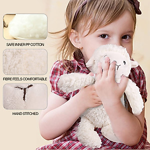 LotFancy Lamb Stuffed Animal, 12" Stuffed Lamb Plush for Baby, Cuddly Fluffy Sheep Toy, Plushies for Newborn Nursery, Easter Decoration