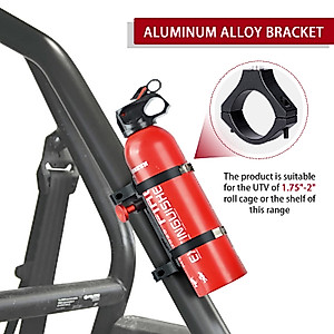 Z8LED UTV Fire Extinguisher Mount/Adjustable Roll Bar Fire Extinguisher Mount Holder for 1.75''-2'' Roll Bar Compatible with UTV Polaris RZR Ranger Camper Van(Aluminum Alloy, Quick Release)
