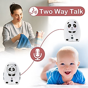 TimeFlys Audio Baby Monitor Digital Focus Panda Baby Monitor Two Way Talk Rechargeable Battery 1000 Feet Long Range USB Connection Paging Night Light Cute