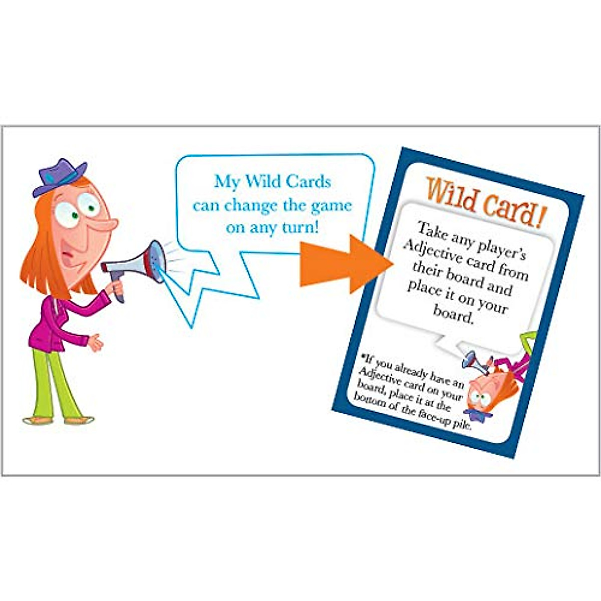 All Things Equal, Inc. Miss Bernard is a Wild Card- The My Weird School Game, Easy to Follow Rules, Educational, 2 to 4 Players, for Ages 6 to 10, Blue, White