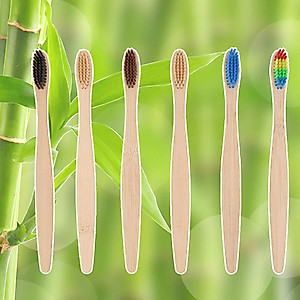 Unigift 12 Pcs Bamboo Toothbrushes, Biodegradable Charcoal Tooth Brush Natural Eco-Friendly Toothbrushes with Soft Bristles(Multi-color)