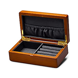 ZSEDP Solid Wood Jewelry Case For Ring Earrings Bracelet Pendant Necklace Watch Box Jewelry Organizer ( Color : E , Size : 16.5*9.5*5.5cm )