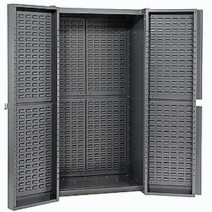 Global Industrial Bin Cabinet with 156 Blue Bins, 38x24x72, Assembled
