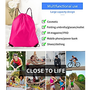 Drawstring Backpacks, 20 Pack Bulk Drawstring Bags, Cinch Bags for Outdoor Sports,travel storage bag,gift bag- Fuchsia