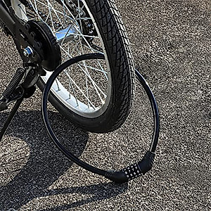 2 PACK Bike Locks Cable,Anti Theft Bicycle Lock Chain,4 Digit Security Resettable Bike Combination Lock Self Coiling Combination Cable Combo Bike Locks Without Mounting Bracket,2 Feetx1/2 Inch (Black)