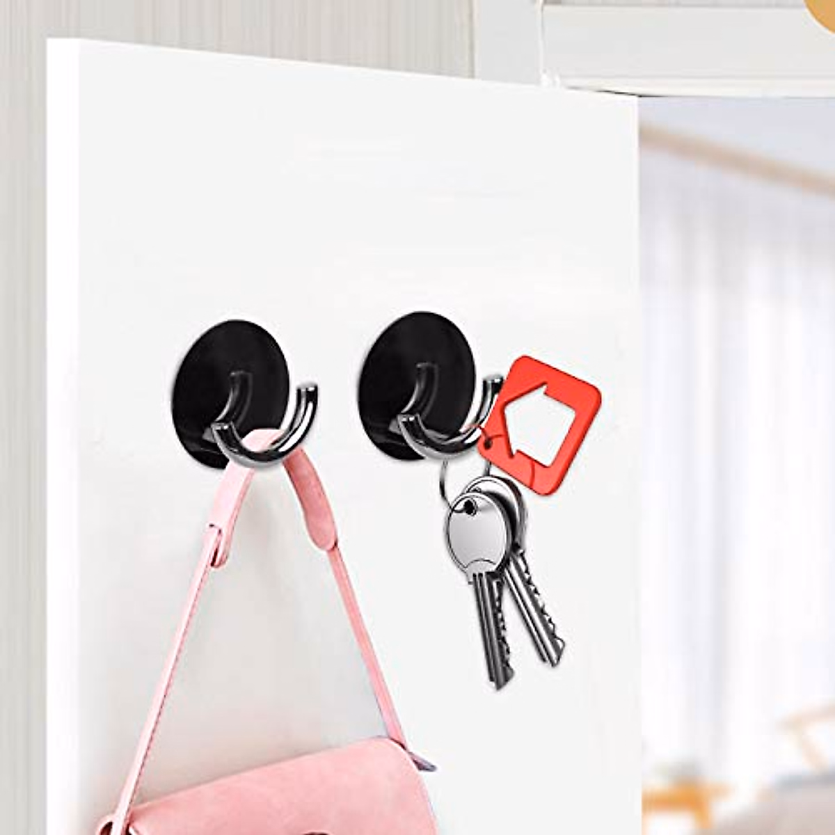 Anti-Rusty Adhesive Waterproof Durable Hook, Wall Hanger, Bathroom for Kitchen Storing The Clothes(Black)