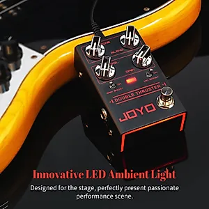 JOYO Bass Guitar Pedals High Gain Overdrive Effect Pedal with Independent Mid Frequency and Gain Boost for Bassist Electric Guitar Bass (DOUBLE THRUSTER R-28)